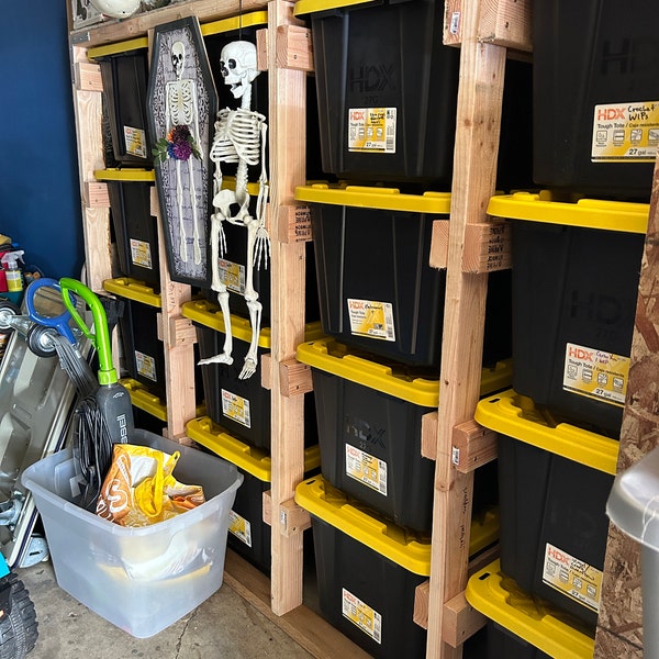 DIY Tote Rack Plans for the HDX 27-gallon Bins Sold by Home Depot 3 ...