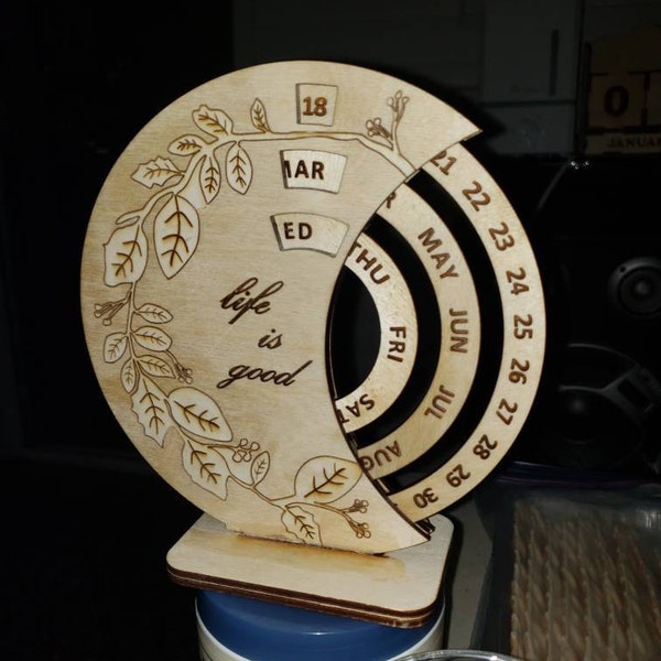 Calendar Laser Cut File, Perpetual Calendar Vector, CNC Cut, SVG, Cnc ...