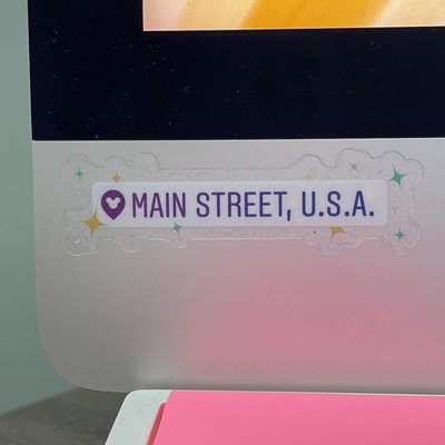 Main Street USA Destination Drop Pin Transparent Sticker/ Mickey Disney ...