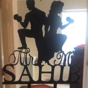 Crossfit Wedding Cake Topper, Gym Cake Topper, Fitness Wedding Cake ...