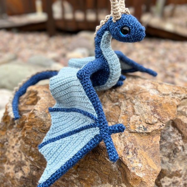 Medium Wyvern Crochet Pattern by Crafty Intentions Downloadable DIGITAL ...