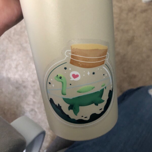 Nessie in a Bottle - Clear Waterproof Vinyl Sticker - Etsy