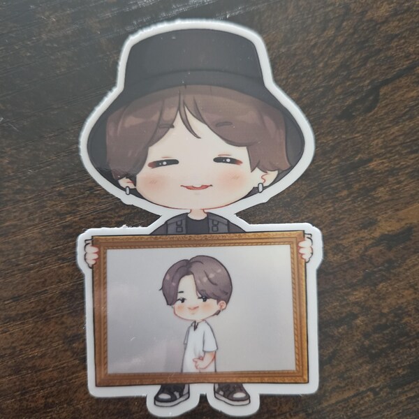 Jimin and Yoongi Rookie Actor of the Year Gold Frame Vinyl Waterpoof ...