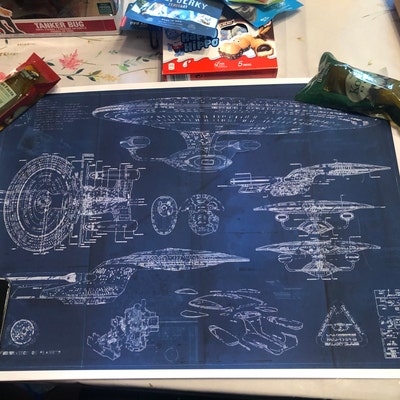 Star Trek Enterprise USS 1701-D Blueprint Art Print - Etsy