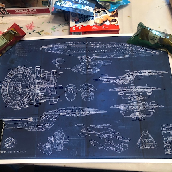 Star Trek Enterprise USS 1701-D Blueprint Art Print - Etsy