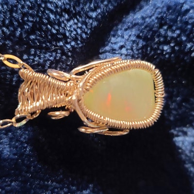 Australian Feather Opal Carving Semi-blackopal Double Sided Rainbow ...