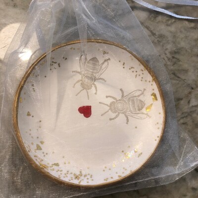 Bee Ring Dish, Bee Gifts, Wedding Bee Jewelry Dish, Bee Catchall, Bee ...