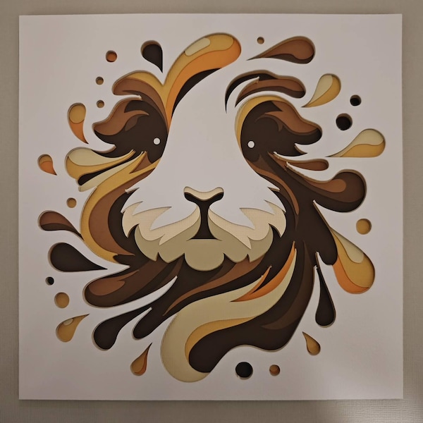 Guinea Pig 3D Shadow Box SVG, Layered Paper Art, Pet Memorial Cricut ...