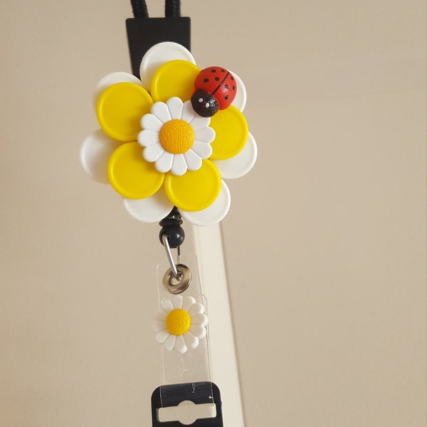 Nurse LUCKY LITTLE DAISY Ladybug - Nurse/cna/tech/rn Id Badge Lanyard ...