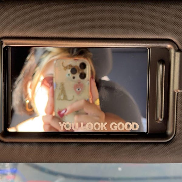 Car Mirror Decal, You Look Good Car Mirror Sticker, Rear View Mirror ...