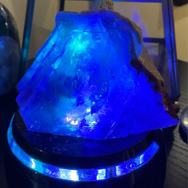 Santa Cruz Lights 5 LED Square Black Lacquer Color Changing Stand Base ...