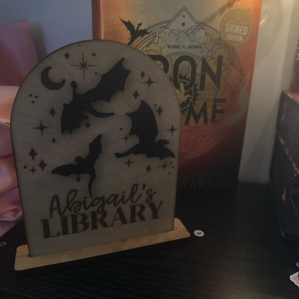Dragon Personalized Library Sign, My Library Sign, Book Sign, Bookish ...