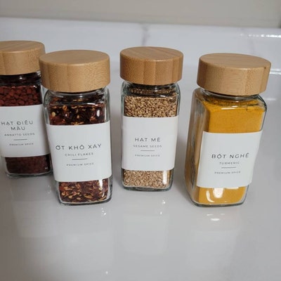 MODERN Font Pantry Labels Bilingual Chinese Water and Oil Resistant ...