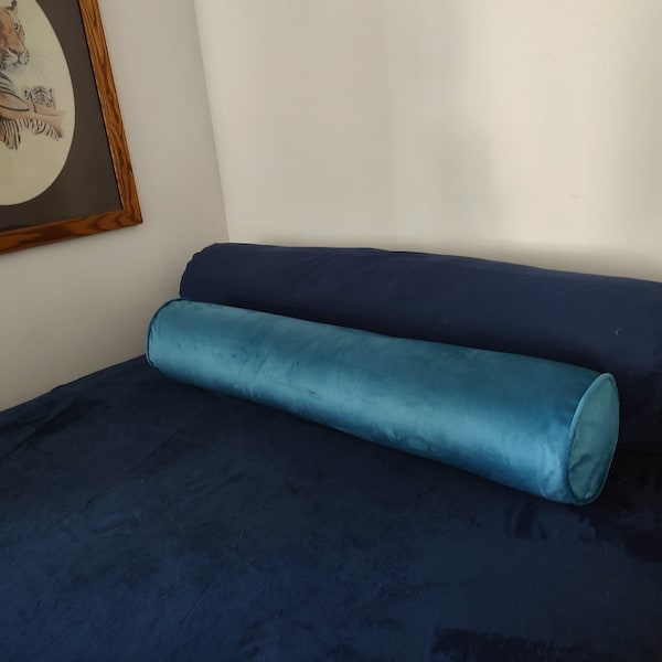 Extra Long Velvet Bolster Pillow Cover With Piping *body Pillow ...