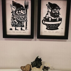 The Kitchen Goblin Goblin Print Kitchen Print Weird Wall - Etsy