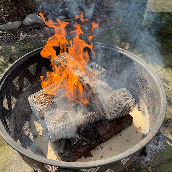 Deluxe 16" Repose Wood Pellet Fire Logs Open Face , Deluxe Set Free S/H ...