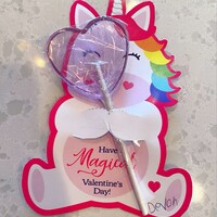 Unicorn Valentine Treat Holder Printable Cards, Girl Classroom ...
