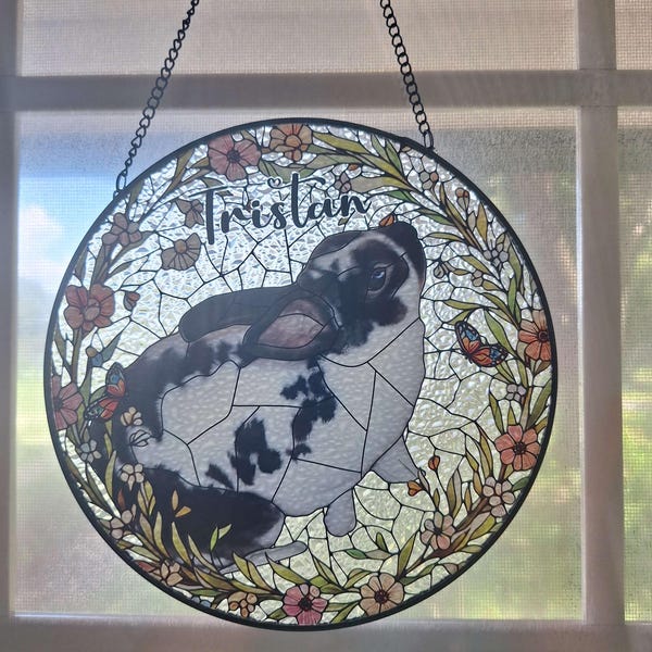 Peeking Deer FAUX Stained Glass, Acrylic Window Hanging, Mom Gift ...