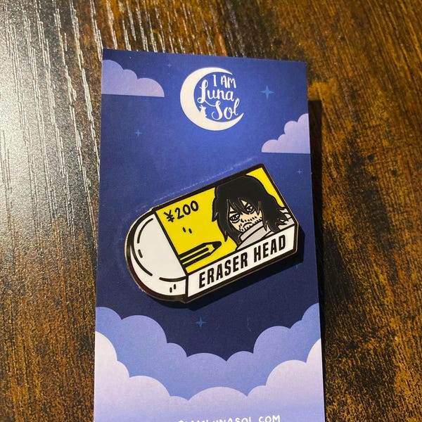 Eraser Head Hard Enamel Pin / Anime, Hero, Aizawa, Lapel Pin, Badge ...