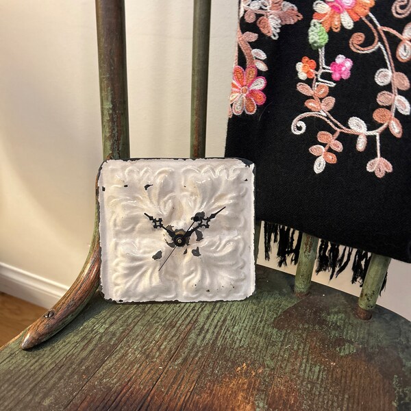 Vintage, Unique Upcycle Wall Décor Ceiling Tin Clock With off Center ...