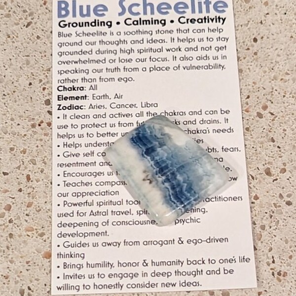 Blue Scheelite Stone Slice 0.75 1.5 Grade AAA Blue Scheelite Slab Blue ...