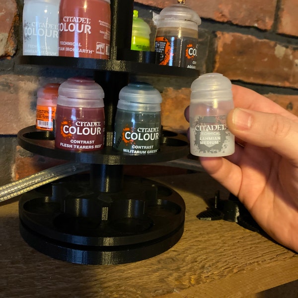 3-tier Spinning Paint Rack, Compatible With Citadel Paints, 3D Printed ...