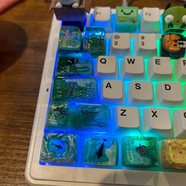 Whale Shark Keycaps Manta Ray Resin Artisan Keycap for ESC Mechanical ...