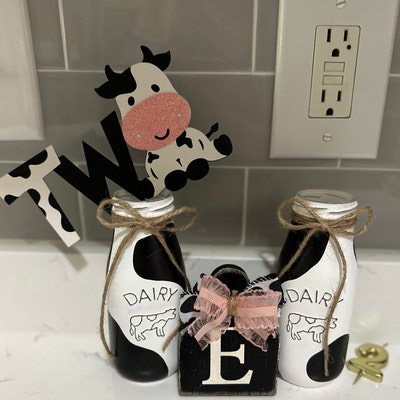 Set of 3, Cow Print, Mason Jar, Mason Jar Decor, Farmhouse Decor ...
