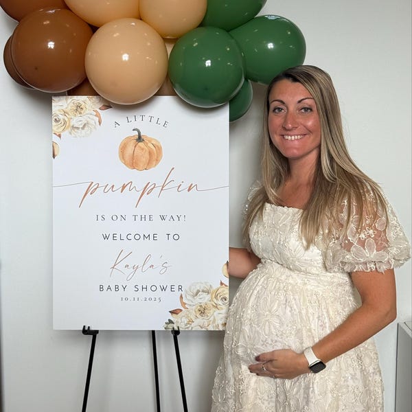 WILLA Little Pumpkin Baby Shower Welcome Sign Template, Fall Baby ...