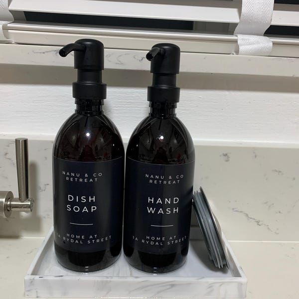 Minimalistic, Personalised Labels, Shampoo, Conditioner, Shower Gel ...