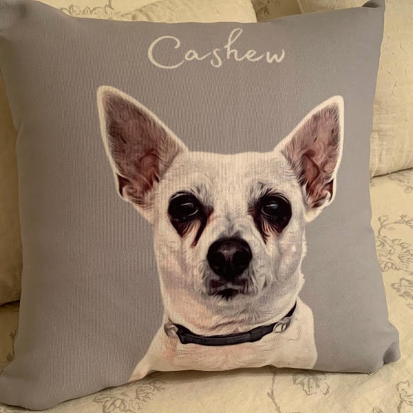 Custom Pet Pillow Using Pet Photo + Name Custom Cat Dog Pillow ...