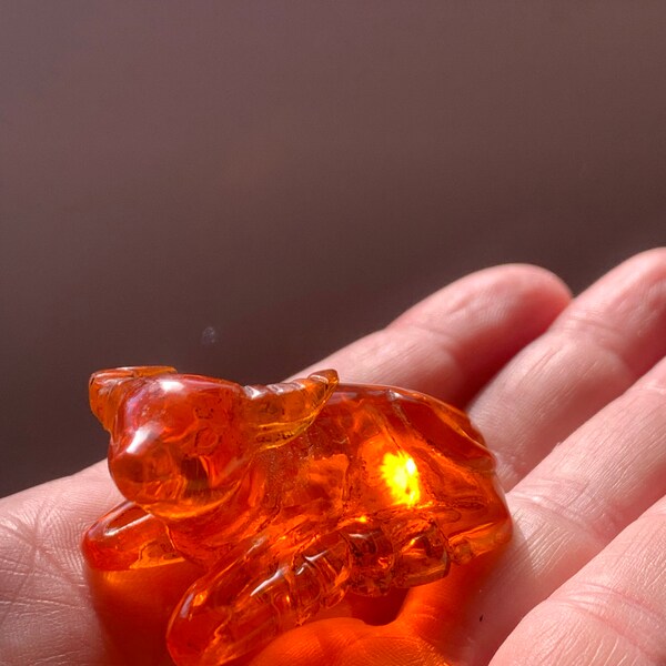 Vintage Red Resin Tiger - Etsy