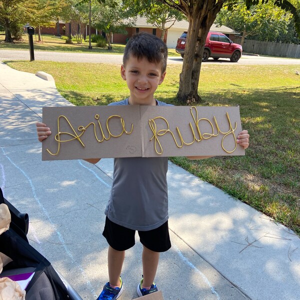 Gold Wire Name, Custom Wire Sign, Shelf Name Decor, Wired Words, Gold ...