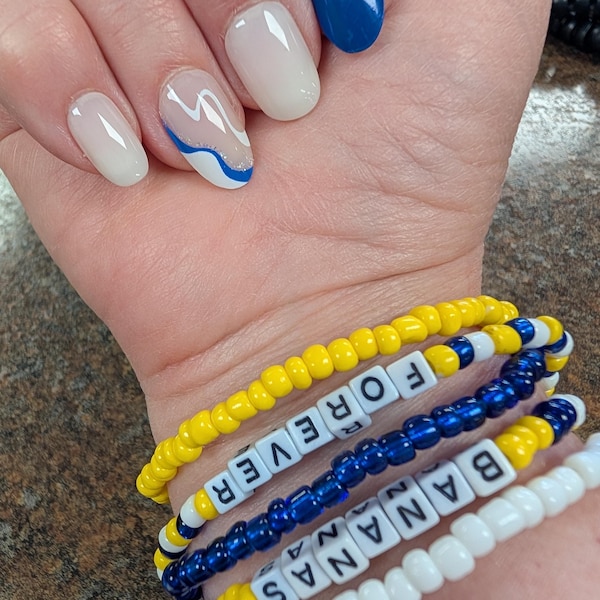 Savannah Bananas - *large Beads* - Baseball Themed Bracelet Stack - Etsy