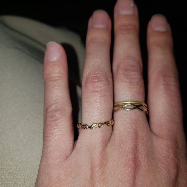 Vintage Solid Gold Wedding Band 14k Yellow Gold Wedding Band Women ...