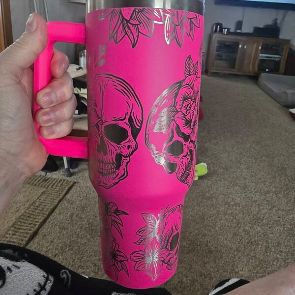 Studded Holographic Skeleton Tumbler/starbucks Skeleton Beverage Mug ...