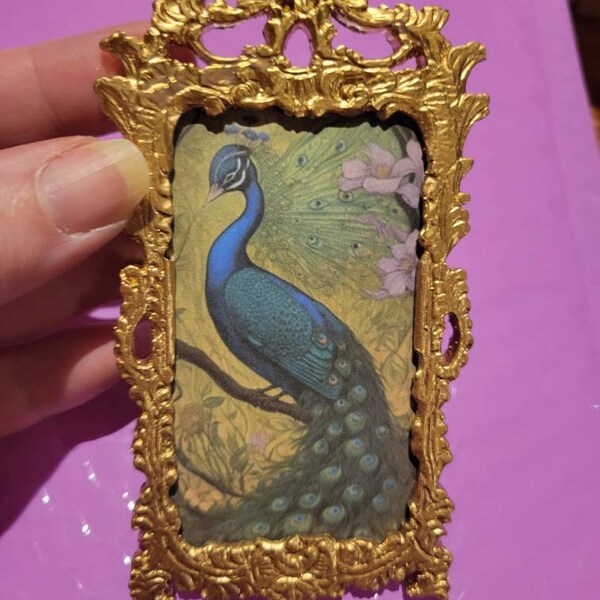 Raven Miniature Framed Print, Regal Crow Miniature Dollhouse Framed ...