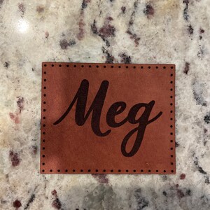 Square Leather Patch Monogram Leather Patch Backpack | Etsy