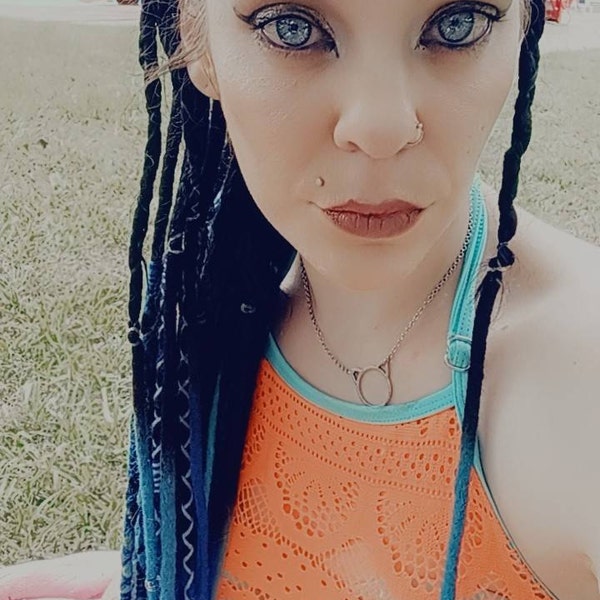 Wool Dreadlocks Ombre Shades of Brown on Blue, Sky Blue, Mint +braids ...