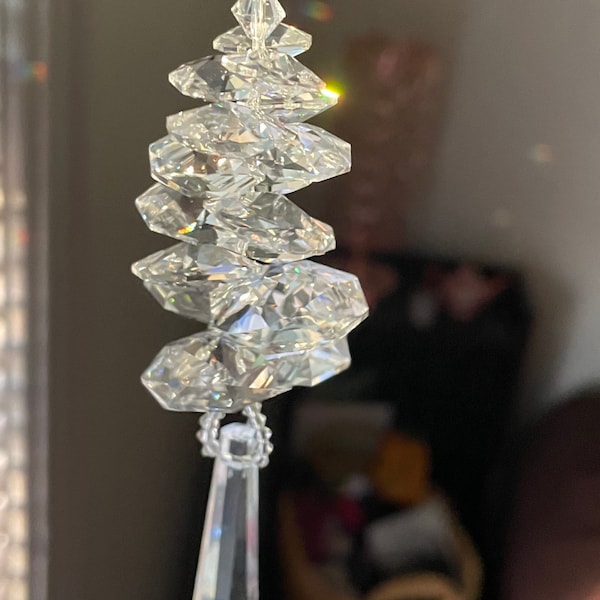 76mm (3.0") Long Swarovski Crystal Hexagonal Prism With a Cascade of ...