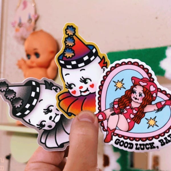 Kewpie Mothman Sticker, Halloween Kewpie, Mothman Sticker, Kewpie Doll ...