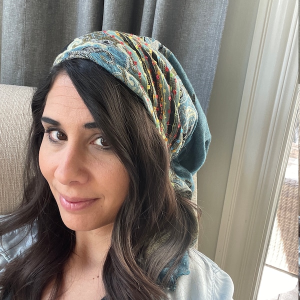 Gray Non Slip Head Wear Pre-tied Cashmere Headscarf: Soft Head Cover ...