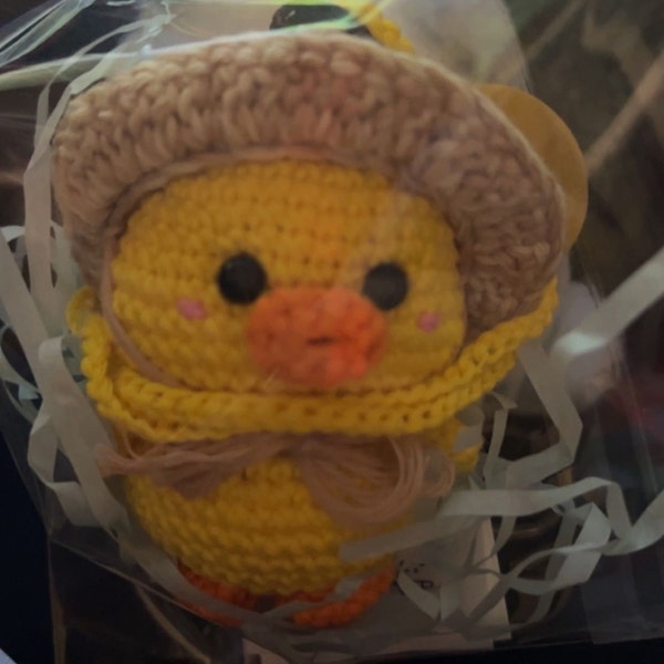 Cute Duck Wear Hat Keychain, Crochet Duck Keychain, Duck Keychain, Duck ...