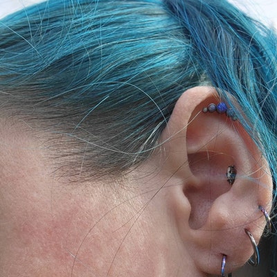 Seamless Opal Septum Clicker Ring / Nose Hoop Ring / Daith Earring ...