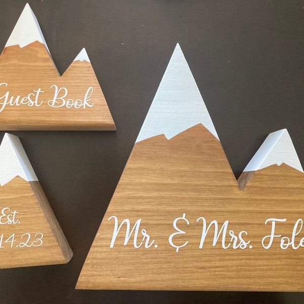 Wooden Mountains | Centerpieces | 3 Peak | Rustic Table Numbers ...