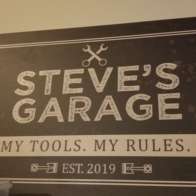 Personalized My Tools My Rules Wall Sign, Man Cave, Indoor, Outdoor ...