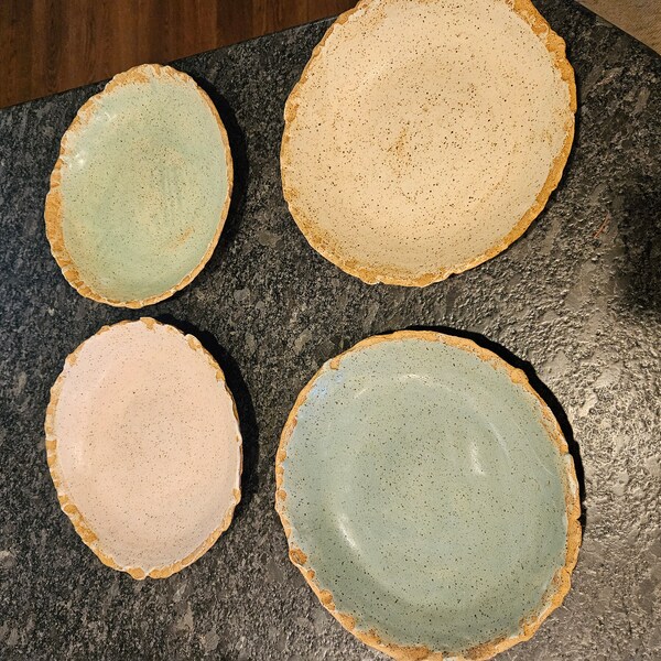12pc Rustic Pottery Dinnerware Set,rustic Pottery Plates, Very Rustic ...