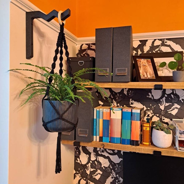 Indoor Plant Hook, Wall Mounted Wooden Plant Hanger STEM Plant Bracket ...