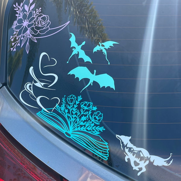 3 Dragons Flying Car Window Decal - Etsy