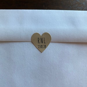 108 Custom Heart Stickers With Initials and Date Wedding Stickers and ...